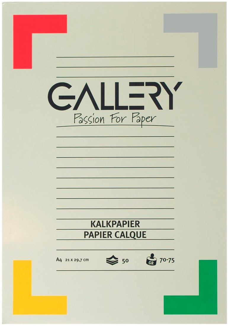 Gallery kalkpapier, ft 21 x 29,7 cm (A4), blok van 50 vel bij VindiQ Office