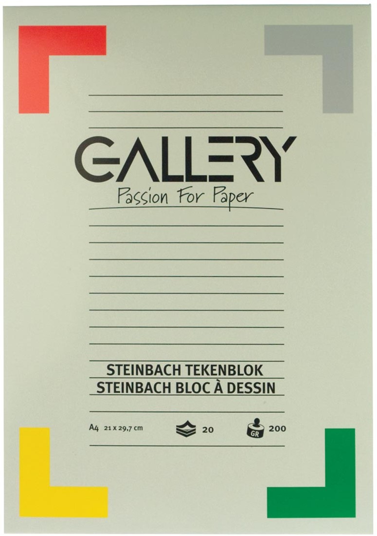 Gallery Steinbach tekenpapier, 200 g, ft 21 x 29,7 cm, A4, gekorreld ...