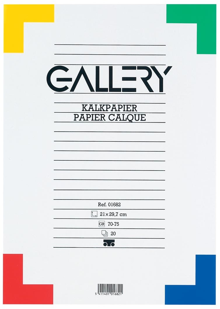 Gallery kalkpapier, ft 21 x 29,7 cm (A4), blok van 20 vel bij VindiQ Office