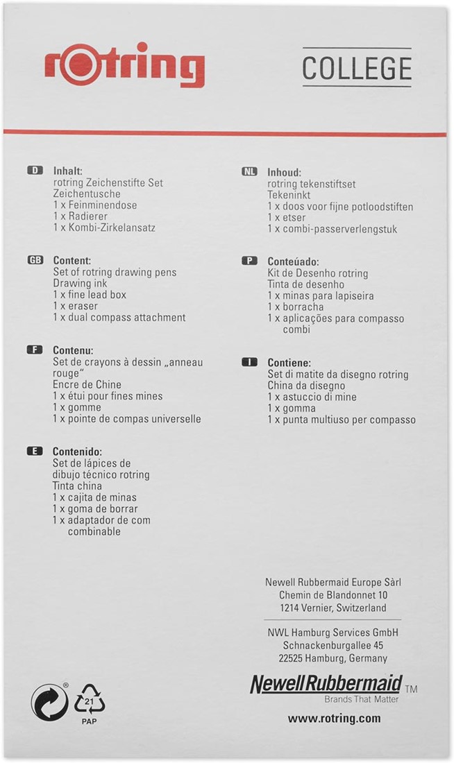 Rotring college set van 9 Isograph 0,25 mm/ 0,35 mm/ 0,5 mm bij VindiQ ...