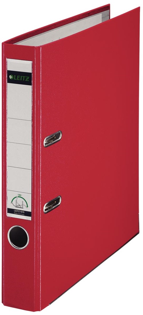 Leitz 180° ordner, A4, uit PP, rug van 5 cm, rood bij VindiQ Office
