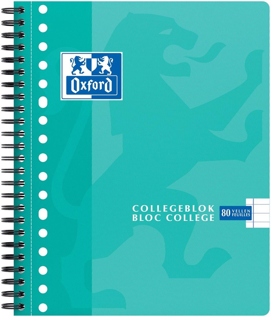 Oxford School bloc collège, ft A5+, 160 pages, 17 trous, marge, ligné, assorti bij VindiQ Office