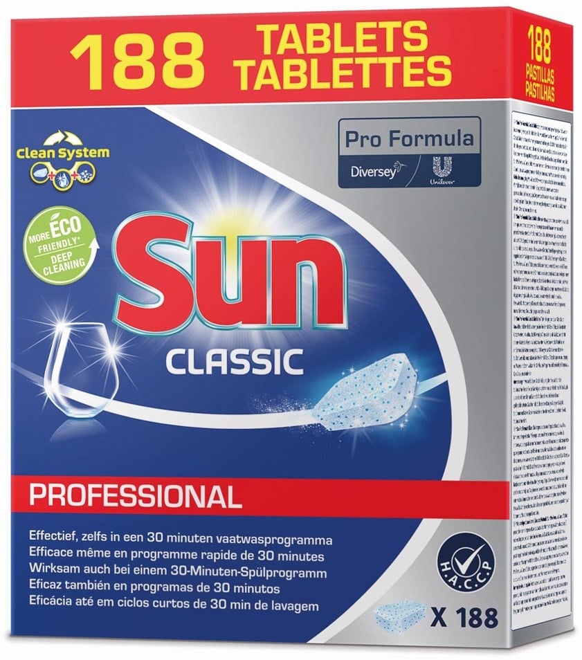 Sun Classic vaatwastabletten, doos van 188 stuks bij VindiQ Office