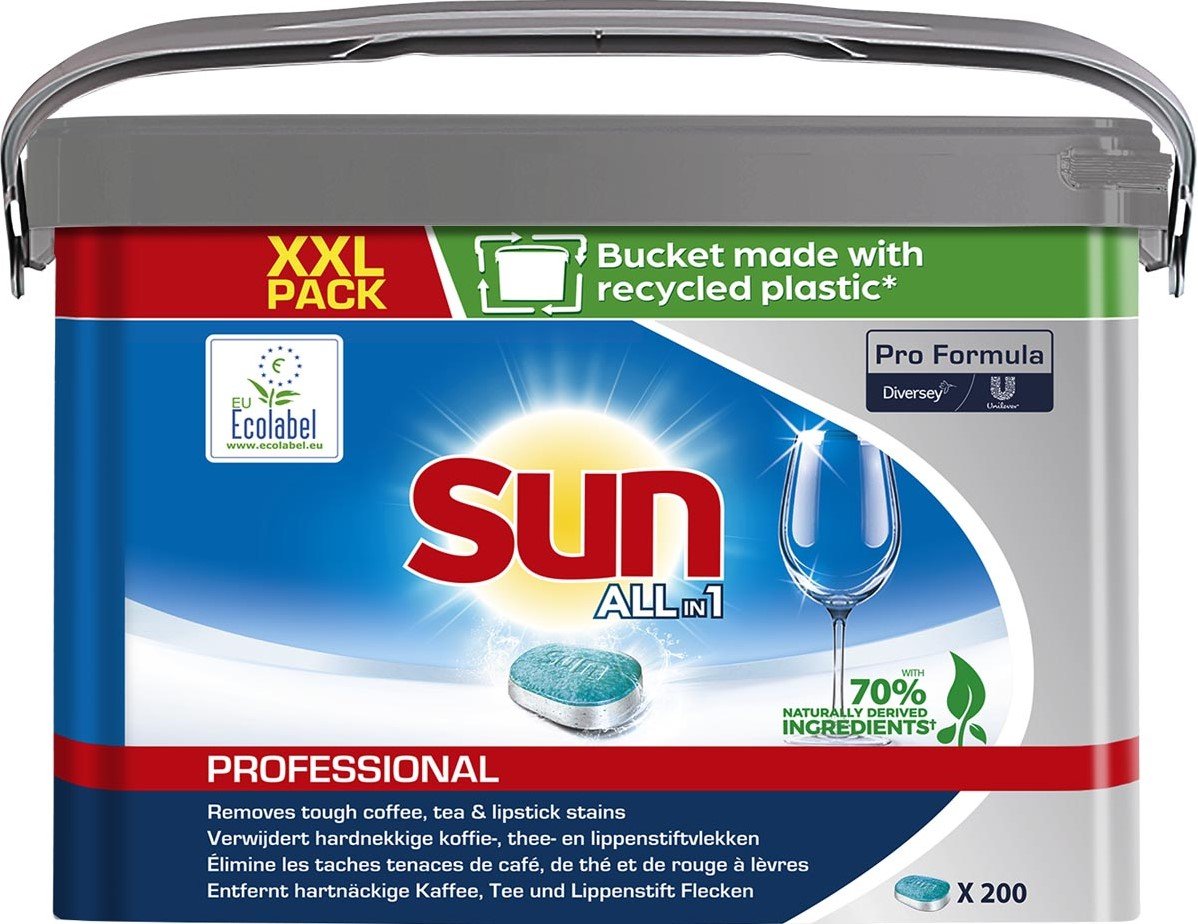 Sun Pro Formula All-in-one tablettes pour lave-vaisselle, seau de 200 ...