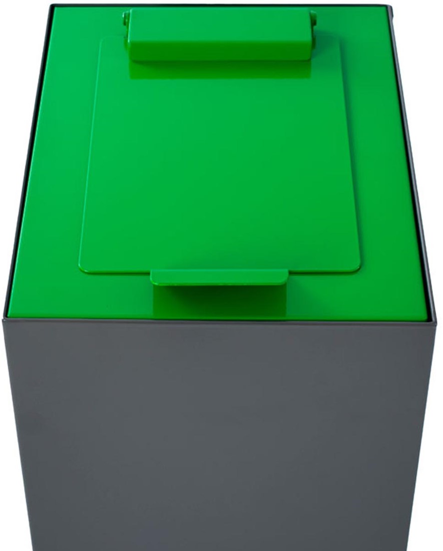 V-Part top met klep voor modulaire afvalbak 60 l, groen bij VindiQ Office