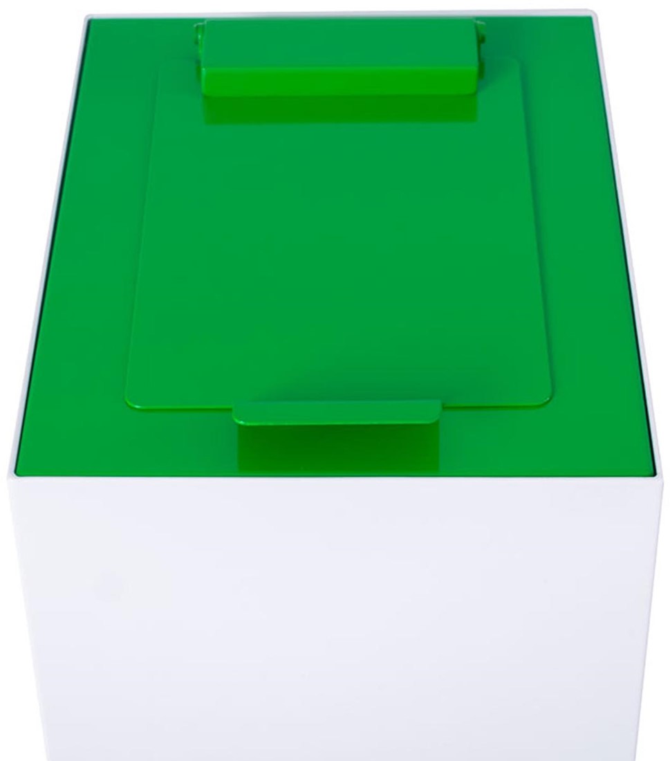 V-Part top met klep voor modulaire afvalbak 60 l, groen bij VindiQ Office