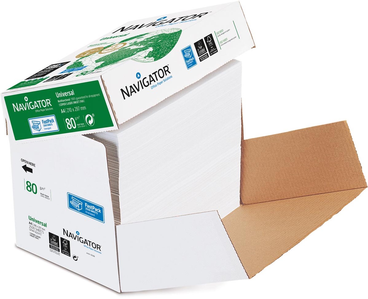 Navigator Universal printpapier ft A4, 80 g, doos van 2500 vel bij ...