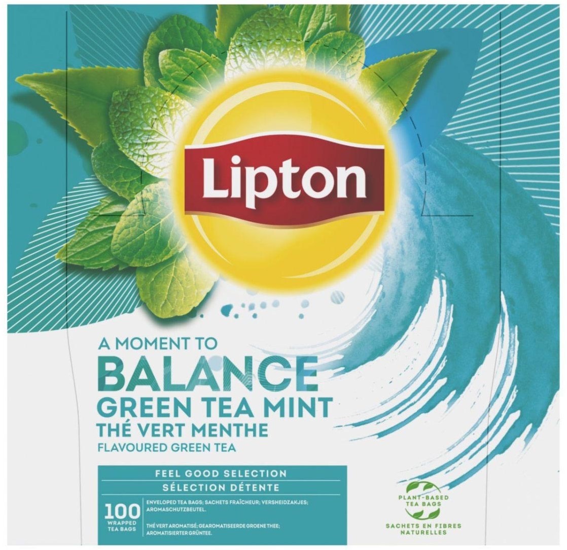 Lipton thee Feel Good Selection, Groene thee munt, doos van 100 zakjes ...
