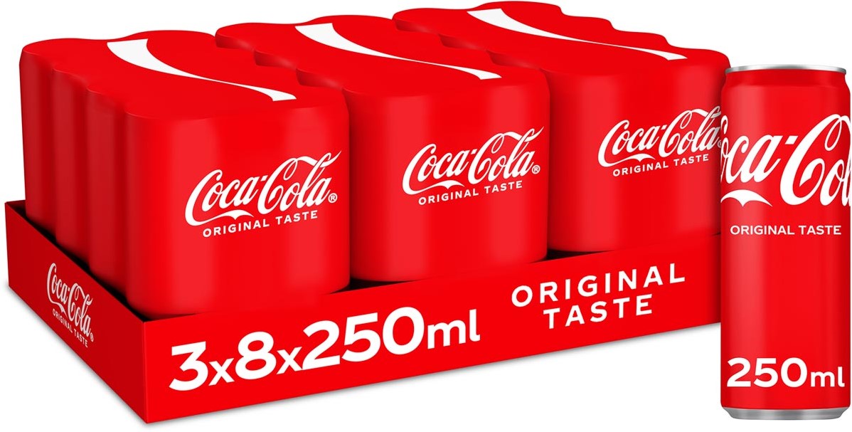 Coca-Cola frisdrank, sleek blik van 25 cl, pak van 24 stuks bij VindiQ ...