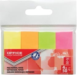 OFFICE products index, 20 x 50 mm, sachet suspendu de 4 x 50 pièces ...