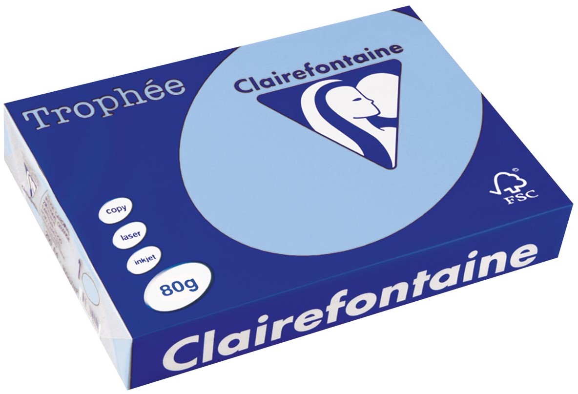 Clairefontaine Trophée gekleurd papier, A4, 80 g, 500 vel, helblauw bij ...