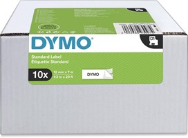 Dymo 45013 D1 tape 12 mm, zwart op wit, pak van 10 stuks bij VindiQ Office