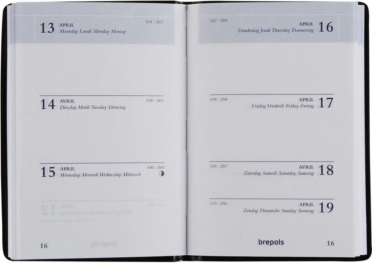 Brepols agenda Armada Seta 4-talig, zwart, 2026 bij VindiQ Office