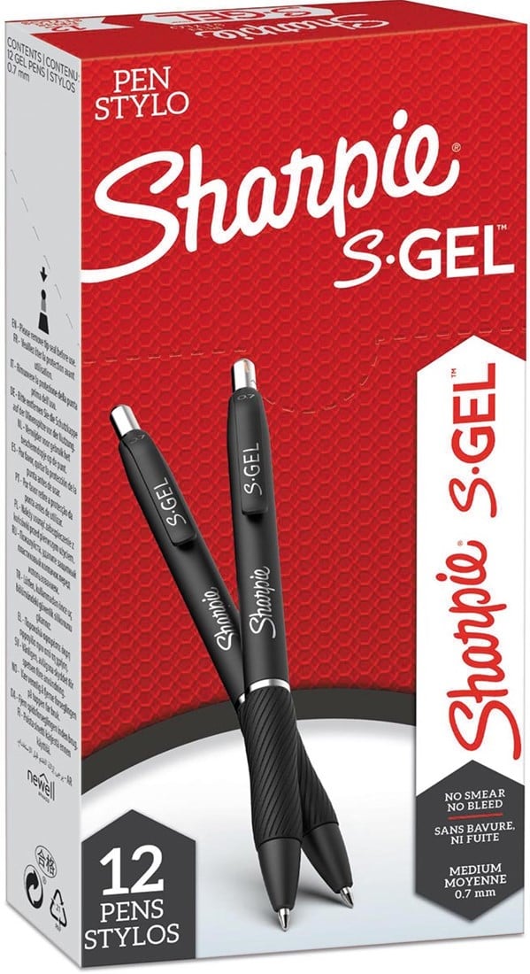 Sharpie S-gel roller, pointe moyenne, rouge bij VindiQ Office