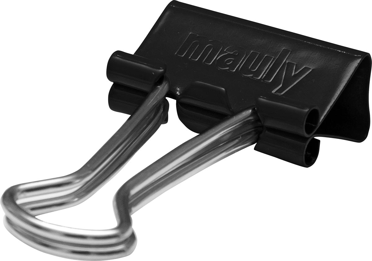 Maul clip foldback 19mm, blister de 12 pc noir bij VindiQ Office