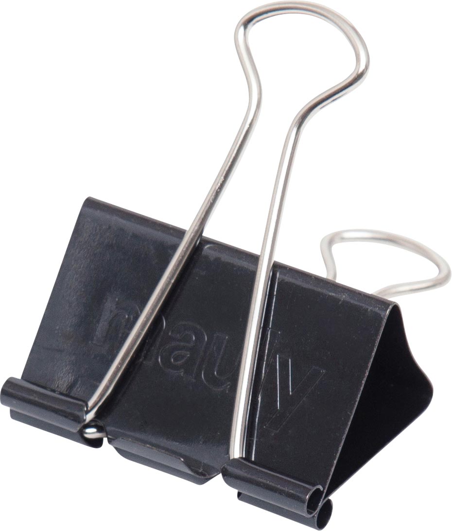 Maul clip foldback 19mm, blister de 12 pc noir bij VindiQ Office