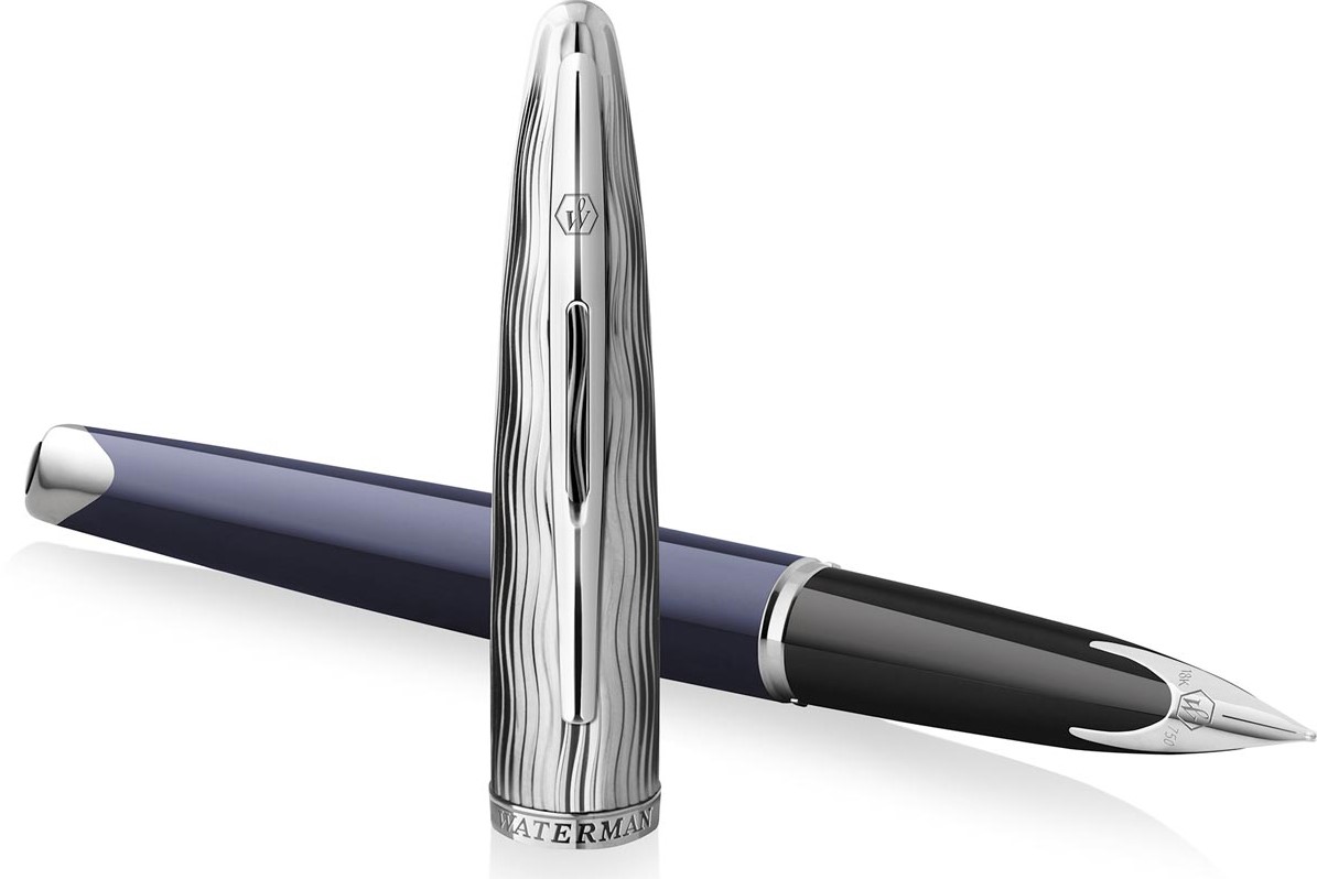 Waterman stylo plume Carène 22, fine, en boîte-cadeau, Blue CT bij ...