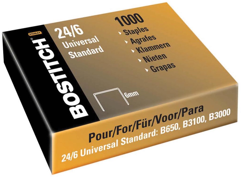 Bostitch nietjes 24-6-5MGAL (6 mm), koperkleurig, voor B440F, B660 ...