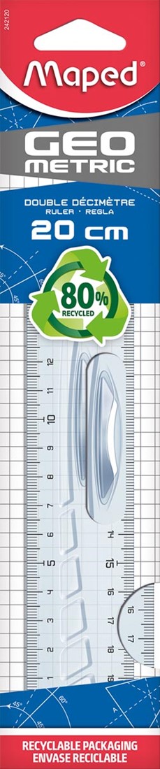 Maped decimeterlat Geometric dubbele decimeter, 20 cm bij VindiQ Office