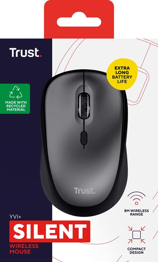 Trust YVI+ draadloze muis Eco, zwart bij VindiQ Office
