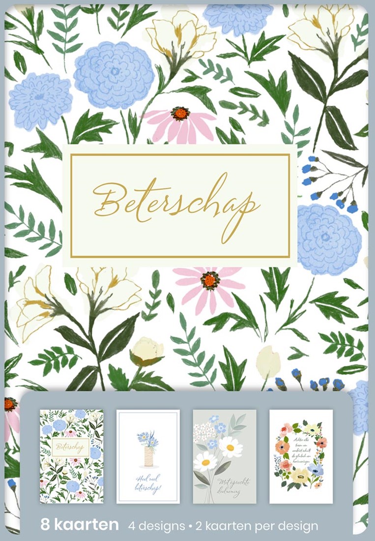 hallmark wenskaarten, beterschap, blister van 8 stuks bij VindiQ Office