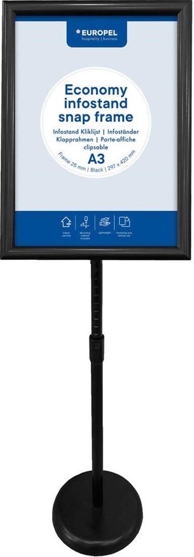 Europel standard sol info Economy, liste 25mm, ft A3, noir bij VindiQ ...