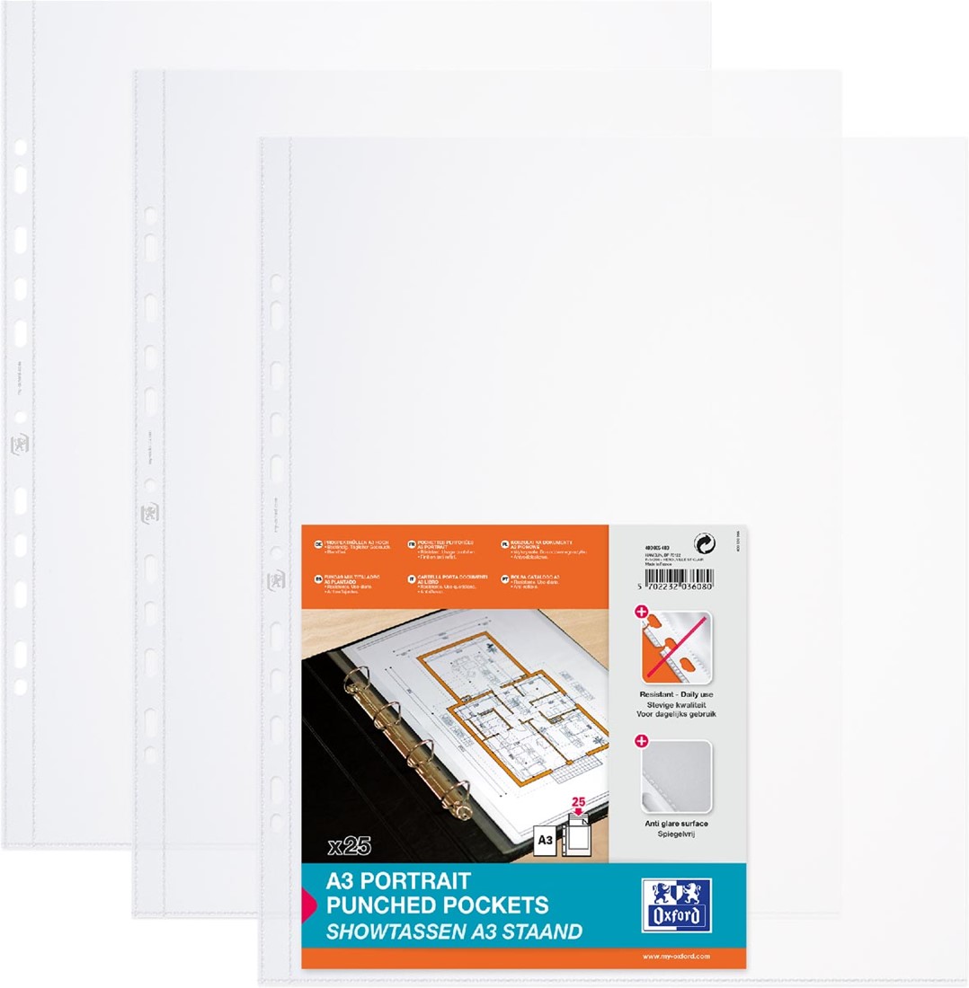 OXFORD showtas, formaat A3, portret, uit PP, 11-gaatsperforatie, pak ...