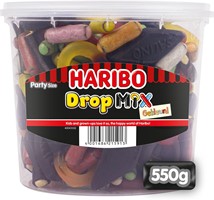 Haribo snoepgoed Drop mix gekleurd, emmer van 550 g bij VindiQ Office