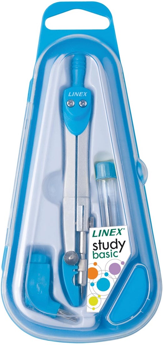 Linex schoolpasser 950, 3 -delig, in een ophangdoosje, in geassorteerde ...