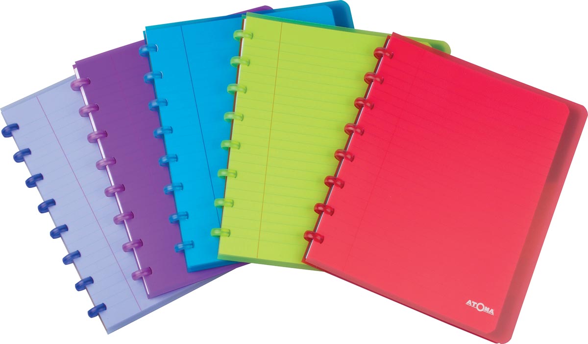 Atoma Trendy cahier, ft A5+, 120 pages, ligné, met 6 tabbladen, in couleurs assorties bij VindiQ ...
