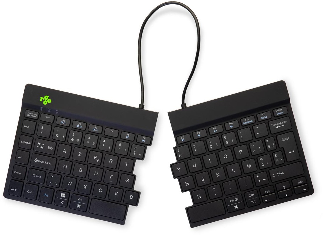 R-Go Split Break ergonomisch Bluetooth toetsenbord, azerty, zwart bij ...