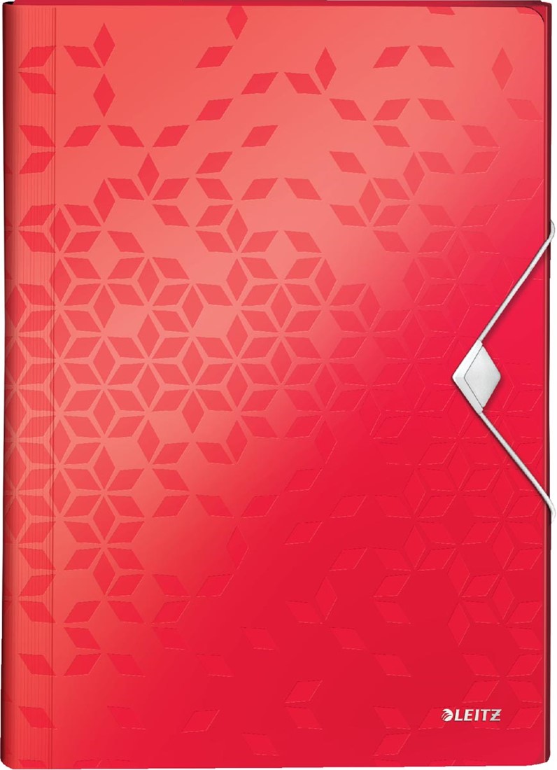 Leitz WOW projectmap A4, 6 vakken, rood bij VindiQ Office