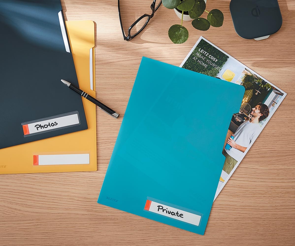 Leitz Cosy L-map, ft A4, PP van 200 micron, ondoorzichtig, blauw bij ...