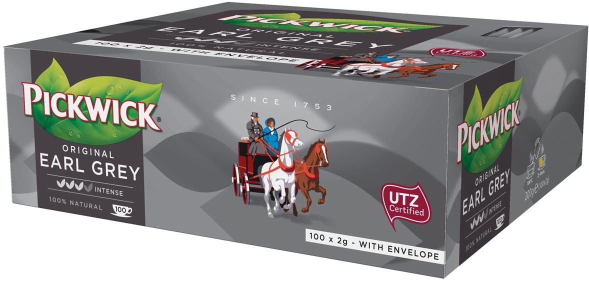 Pickwick thé, Earl Grey, paquet de 100 pièces bij VindiQ Office