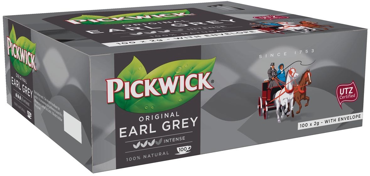 Pickwick thé, Earl Grey, paquet de 100 pièces bij VindiQ Office