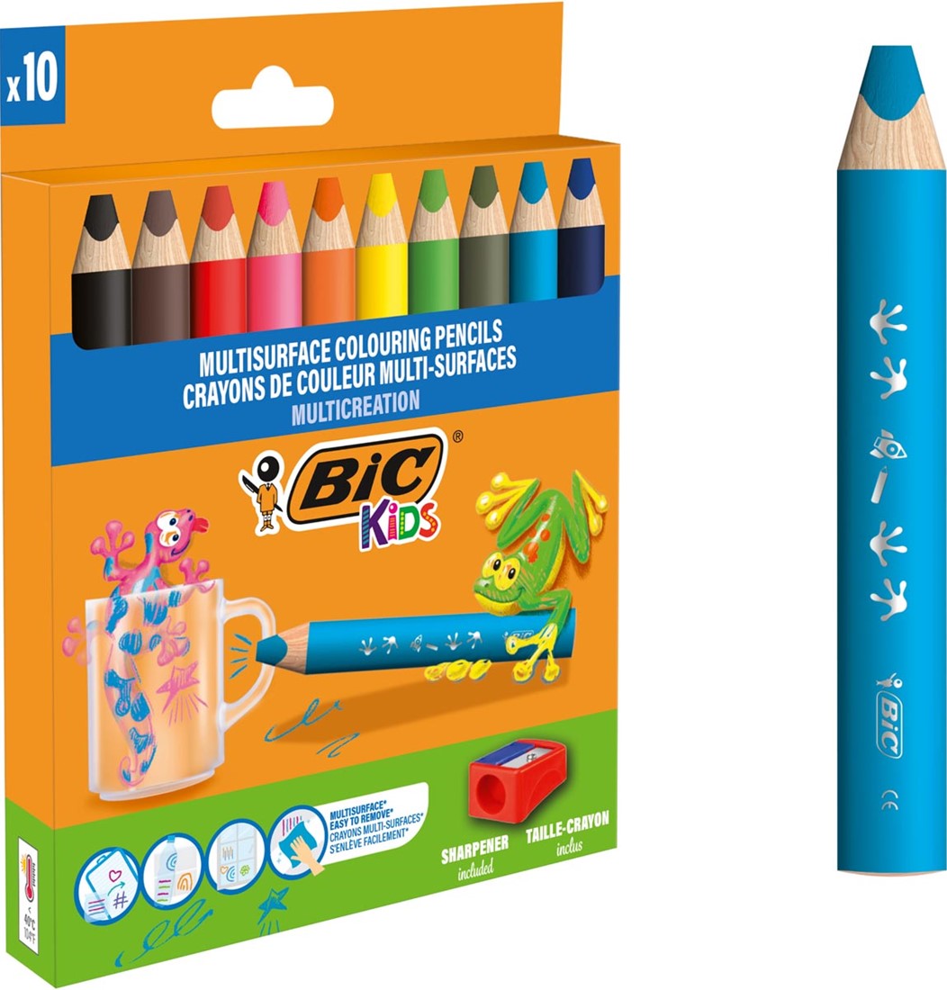 Bic Kids kleurpotlood Multisurface, assorti, etui van 10 stuks ...