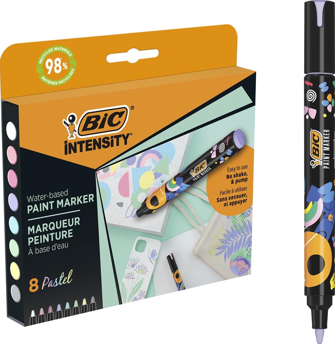 BIC Intensity marqueur peinture, pastel, set de 8 pièces bij VindiQ Office