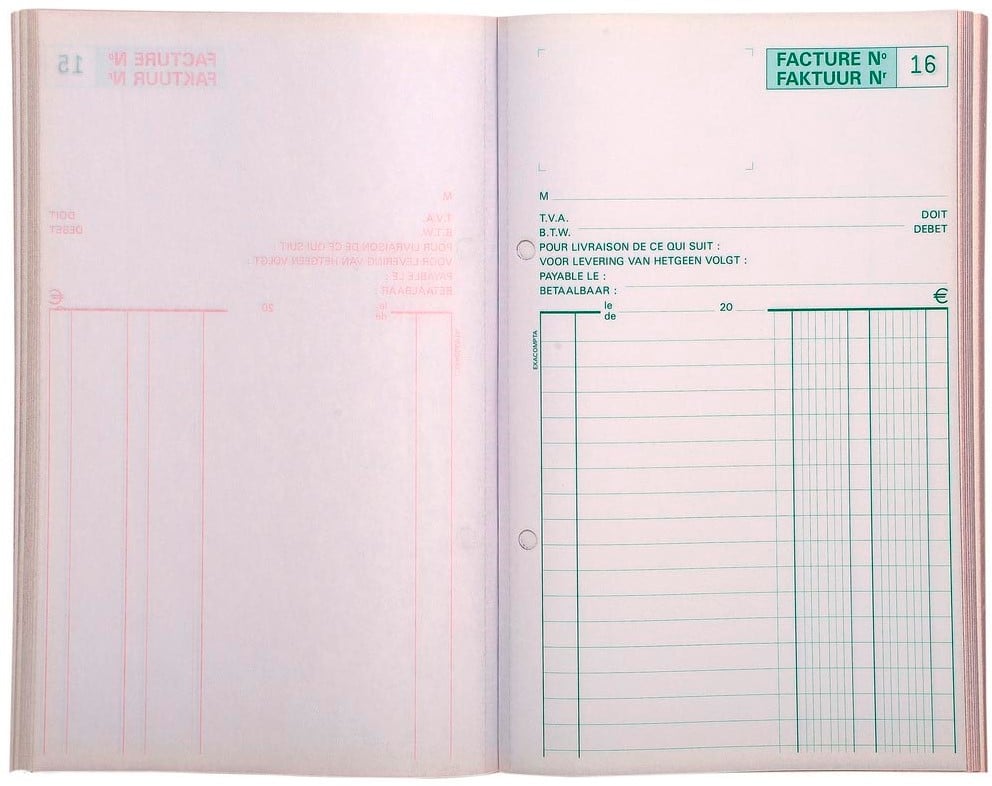 Exacompta facturier, ft 21 x 13,5 cm, bilingue, tripli (50 x 3 feuilles ...