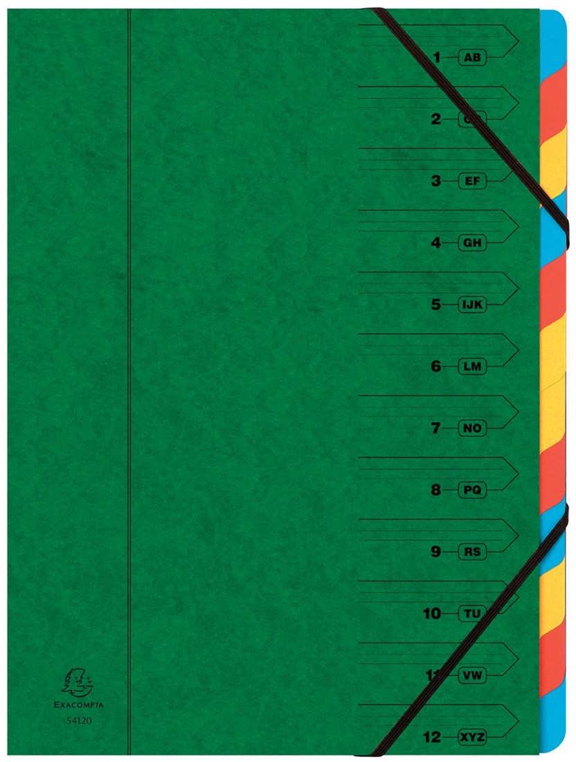 Exacompta Sorteermap 12-delig, groen bij VindiQ Office