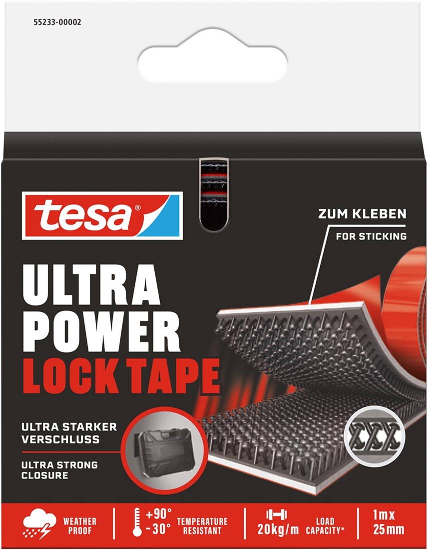 Tesa Lock tape Ultra power, ft 25 mm x 1 m, blister van 1 stuk bij ...