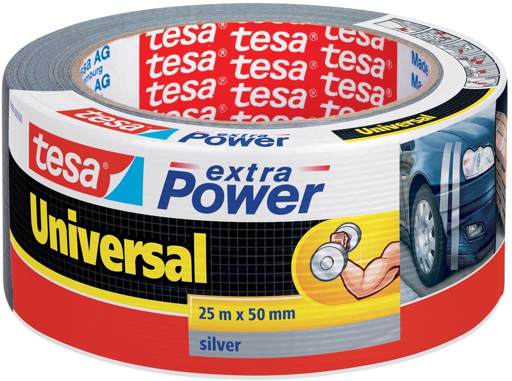 Tesa extra Power Universal, ft 50 mm x 25 m, grijs bij VindiQ Office
