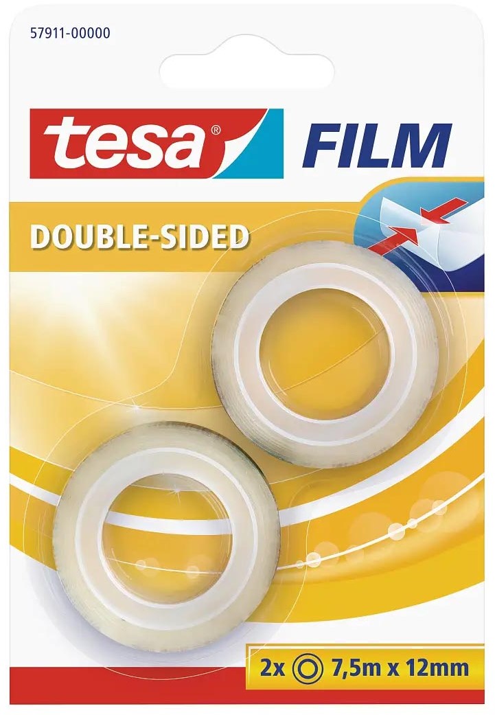 Tesafilm Double Sided ft 7 5 m x 12 mm blister de 2 pieces bij VindiQ Office