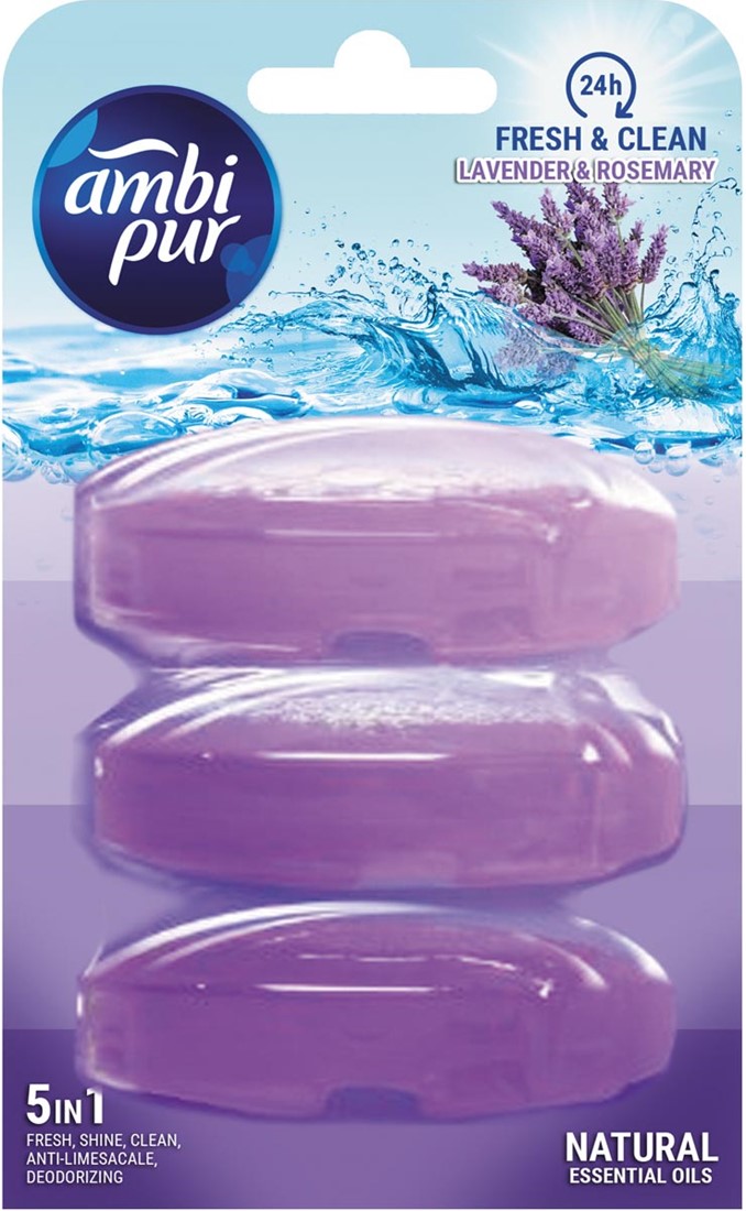 Ambi pur Fresh en Shine vulling toiletblokje, 3 x 165 ml bij VindiQ Office