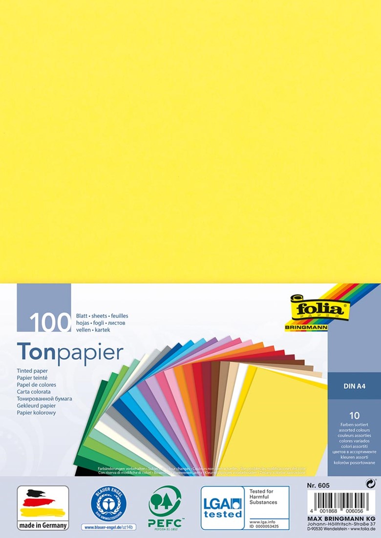 Folia gekleurd tekenpapier, 120 g, ft 21 x 29,7 cm, A4, geassorteerde ...