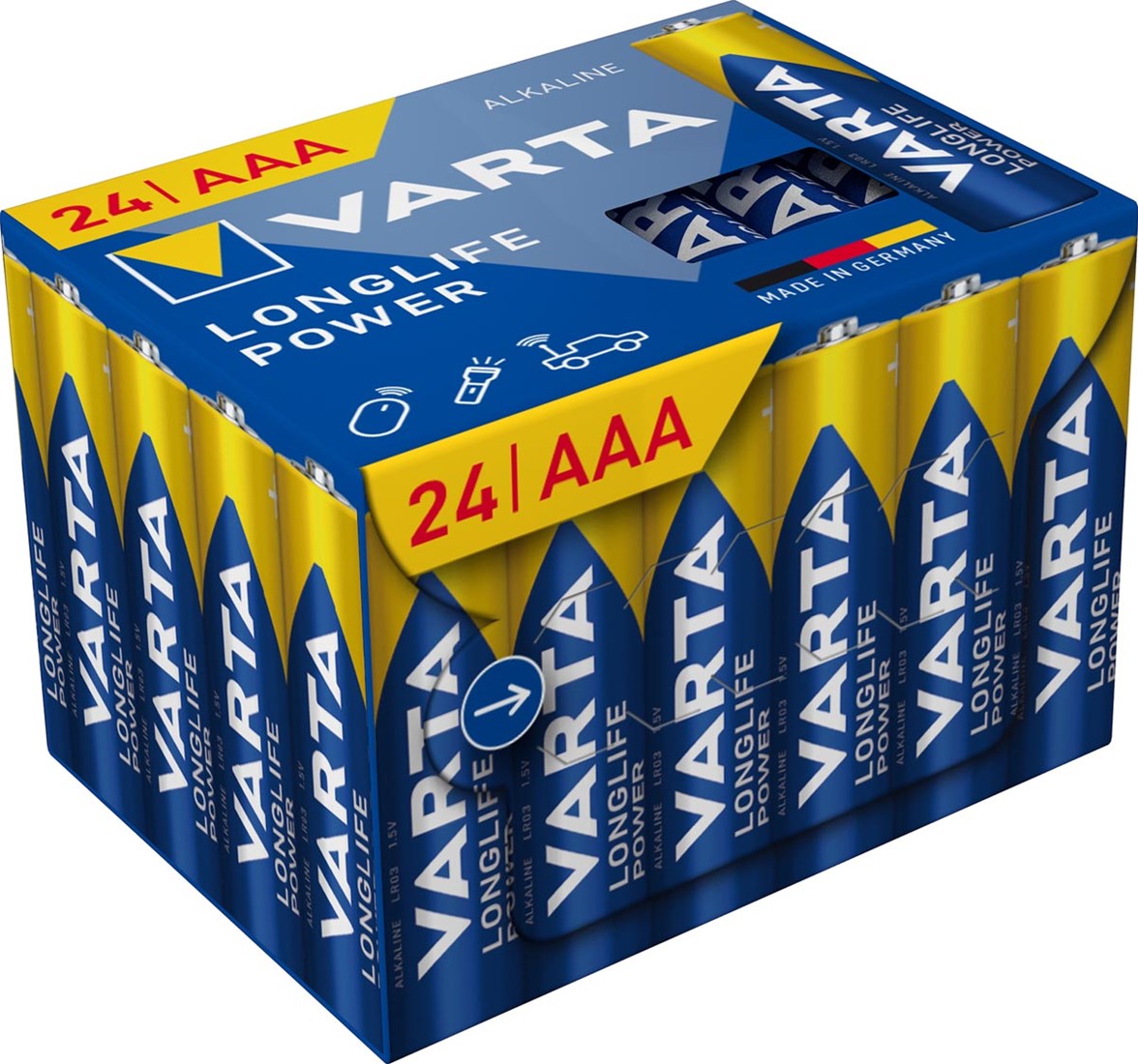 Varta batterij Longlife Power AAA, pak van 24 stuks bij VindiQ Office