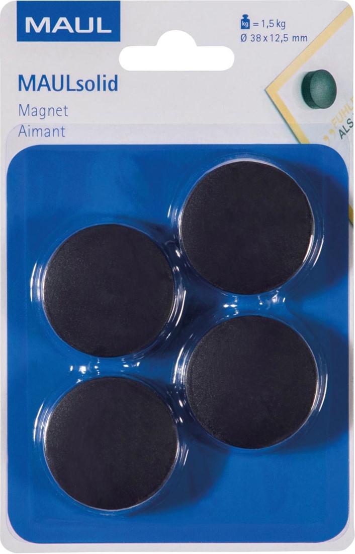 Maul magneet Solid, 38 mm, trekkracht 1,5 kg, blister van 4 stuks ...
