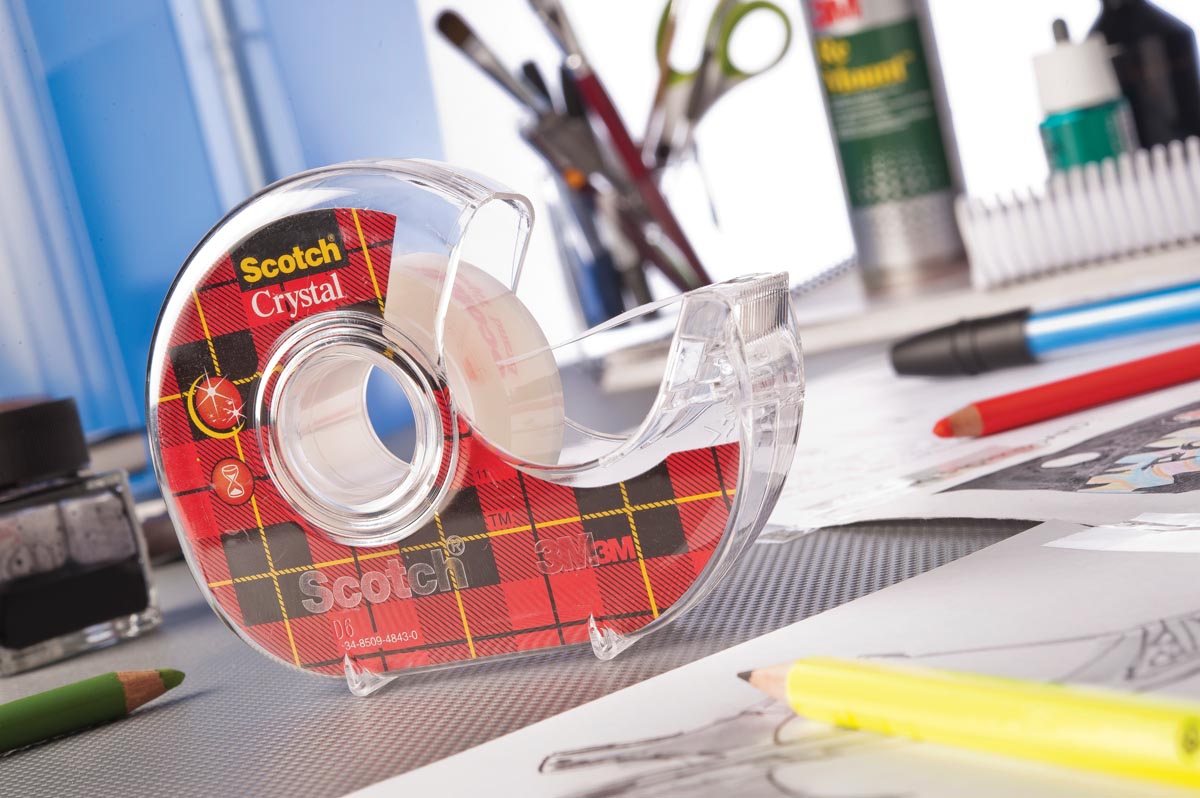 Scotch Plakband Crystal ft 19 mm x 7,5 m, blister met 1 afroller met 1 rolletje bij VindiQ Office