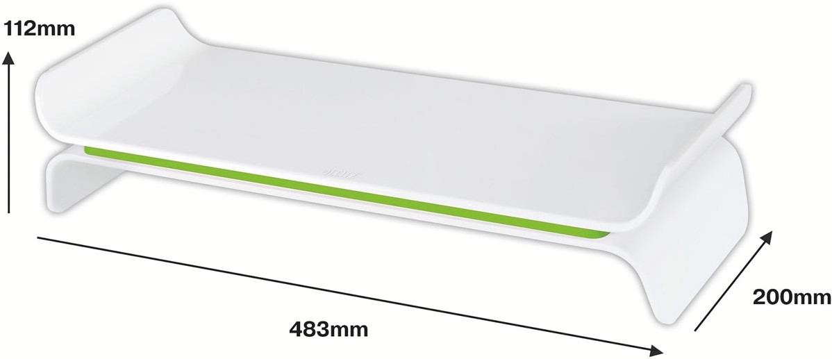 Leitz Ergo WOW verstelbare monitorstandaard, wit-groen bij VindiQ Office