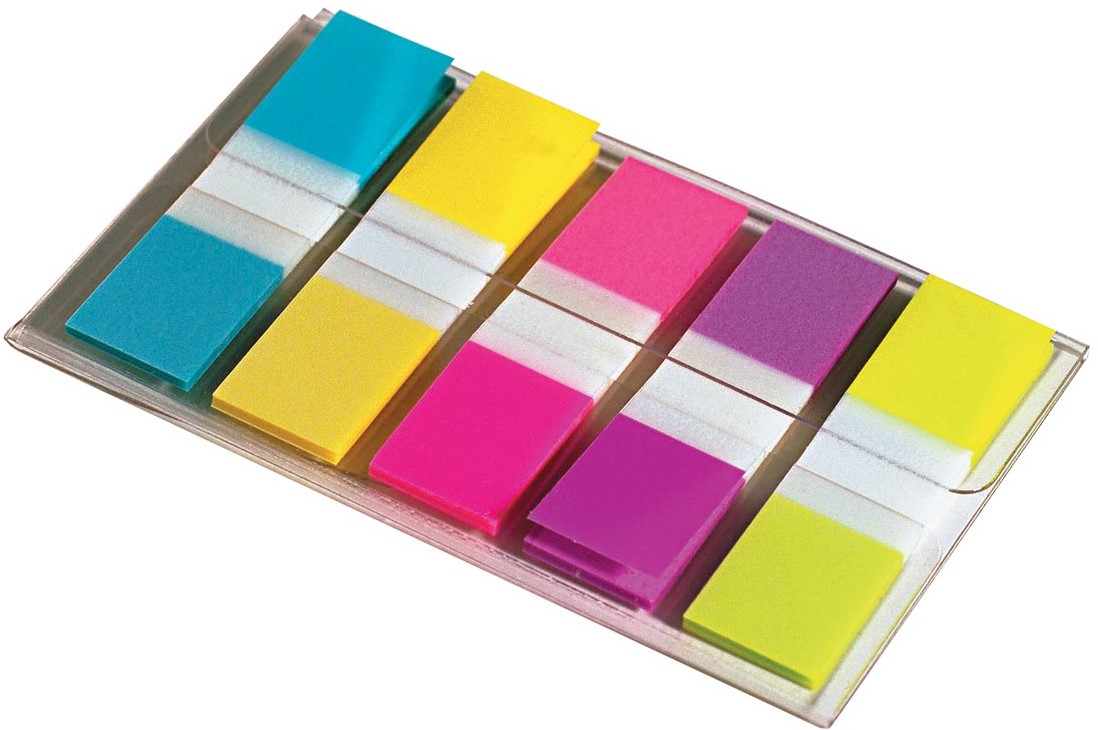 Post-it Index Smal, ft 11,9 x 43,2 mm, blister met 5 kleuren, 20 tabs ...