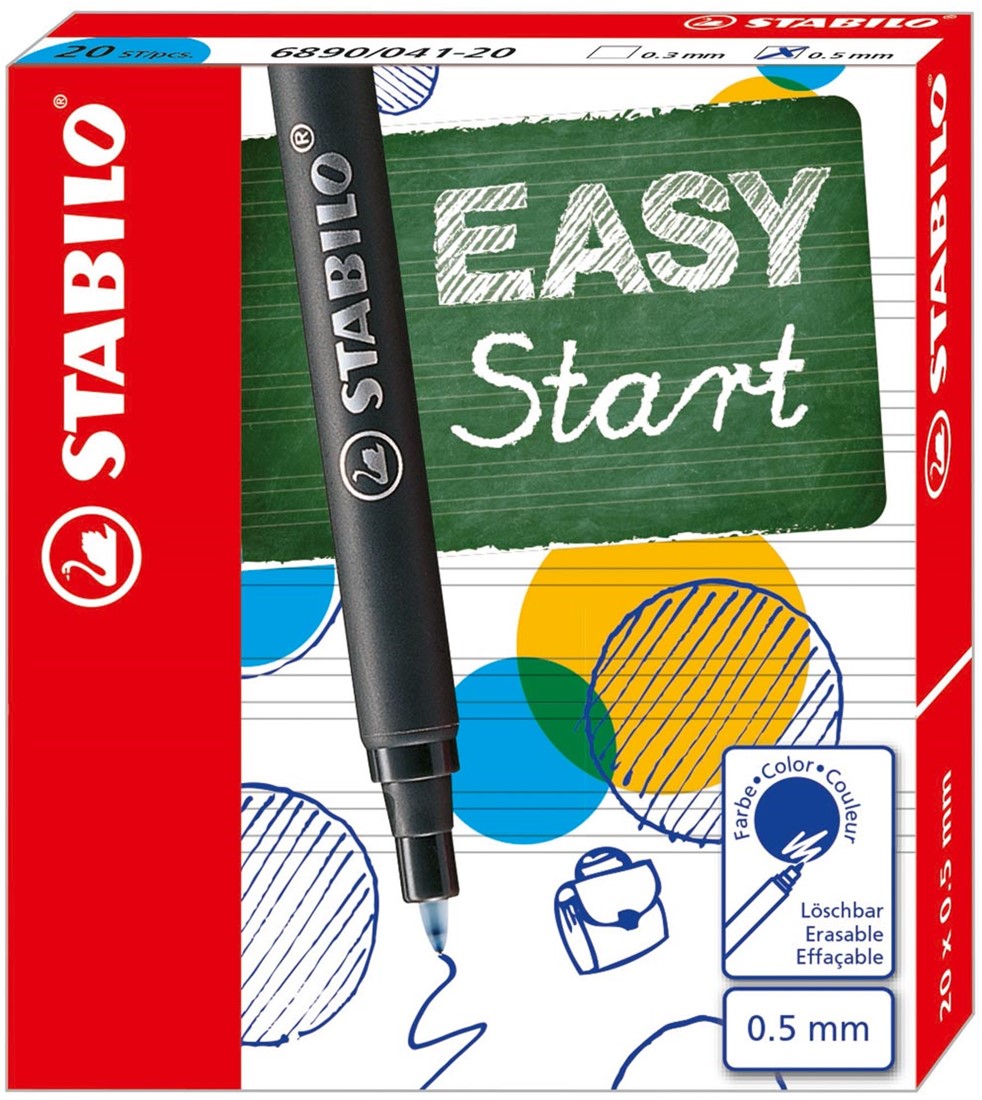 Stabilo vulling Easy Original, medium, blauw, doos met 20 stuks bij ...